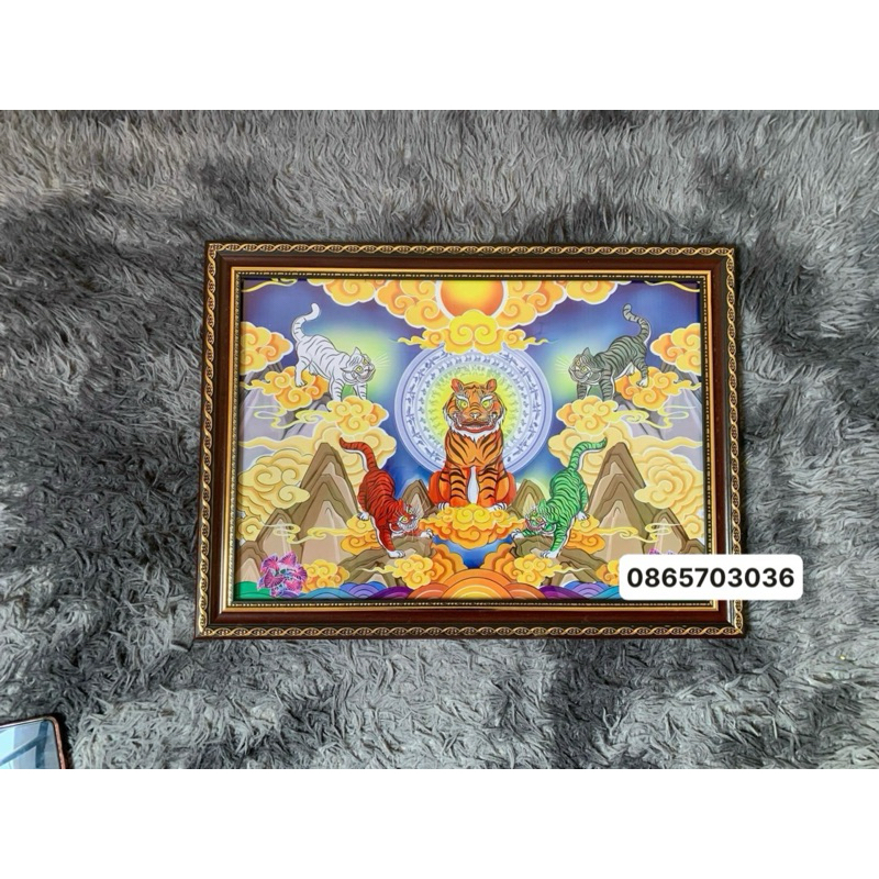 Tranh hạ ban ngũ hổ(đã bao gồm khung) | Shopee Việt Nam
