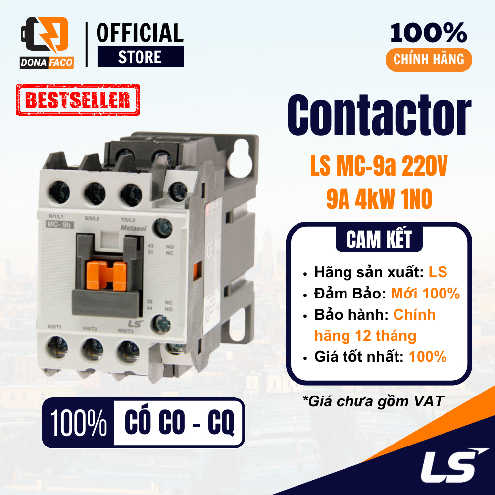 Contator LS MC-9b - Khởi Động Từ LS 3P 9A 4kW 220V Chính Hãng Hàn Quốc ...