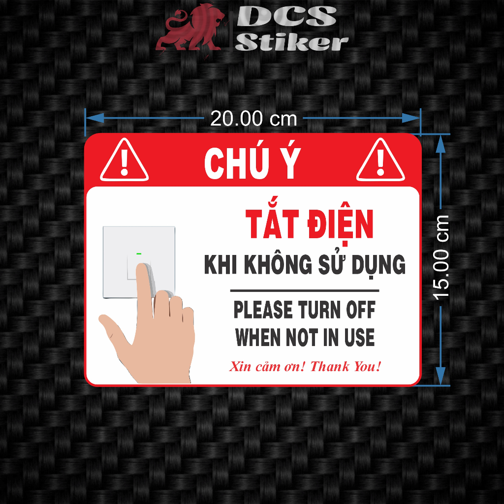 Decal Tắt Điện Khi Không Sử Dụng Decal Dán Nhắc Nhở Tắt Điện Dán Tường Dán Kính Chống Nước