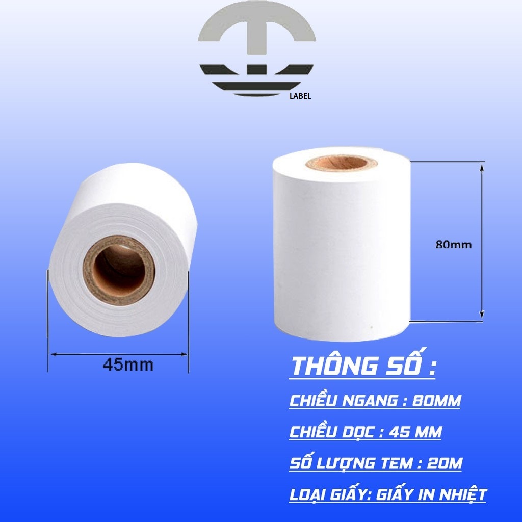 Giấy nhiệt in hóa đơn label (in bill) K80mm, phi 45mm | Shopee Việt Nam