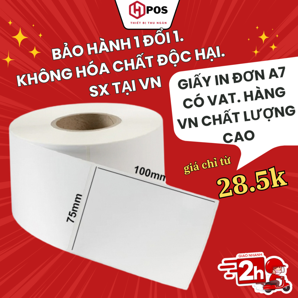 Giấy in đơn hàng decal nhiệt bóc dán A7 ( 75x100, 80x100) | Shopee Việt Nam