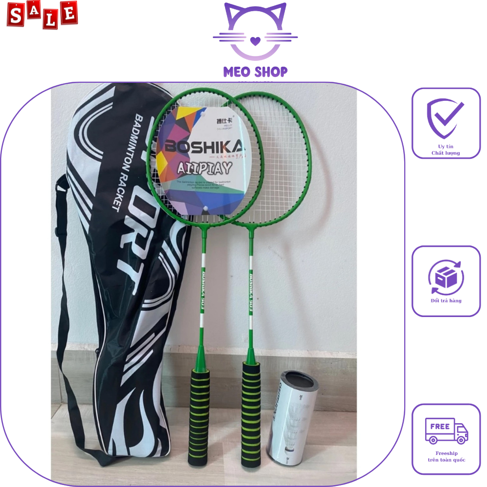 [HÀNG MỚI VỀ] Set 2 chiếc vợt cầu lông BOSHIKA/ZHIBO TAY CẦM ĐỆM MÚT ...