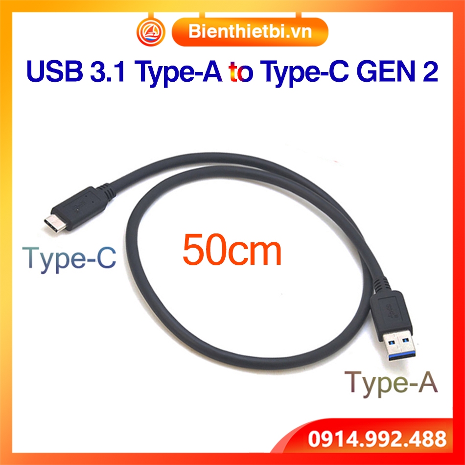 Cáp USB 3.1 Type-A sang USB Type-C Gen 2, tốc độ 10Gbps, dài 50cm-0.5M ...