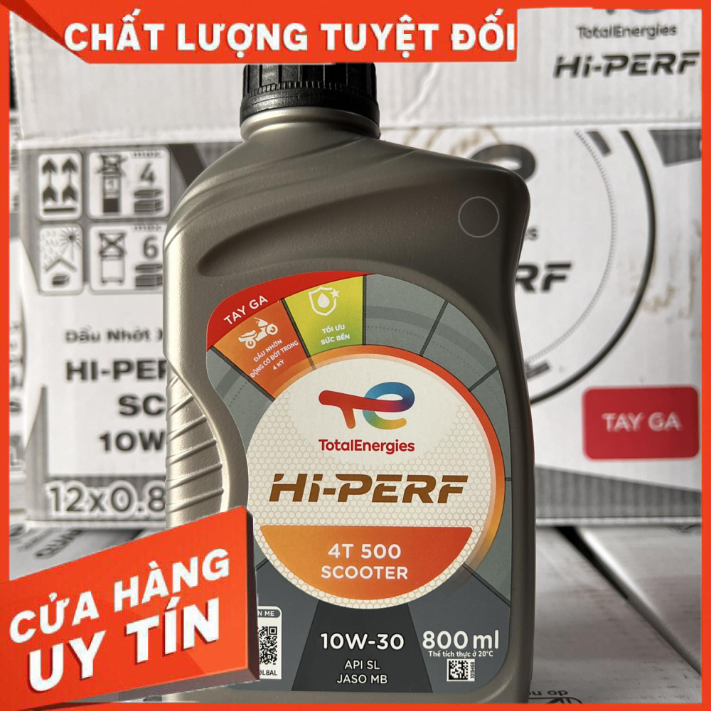 [Chính hãng TotalEnergies VN] Nhớt xe tay ga TOTAL HI PERF 4T 500 SC 10W30 bôi trơn động cơ ...