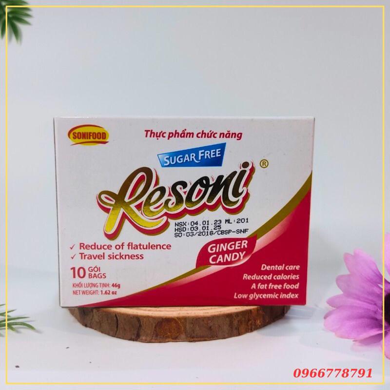 [Hoả tốc] Kẹo Resoni Vị Gừng Cho Người Tiểu Đường Ăn Kiêng Gói 46g- Mẫu ...