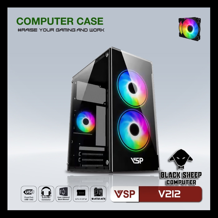 Vỏ Case VSP V212 BLACK (OPTION FAN) | Shopee Việt Nam