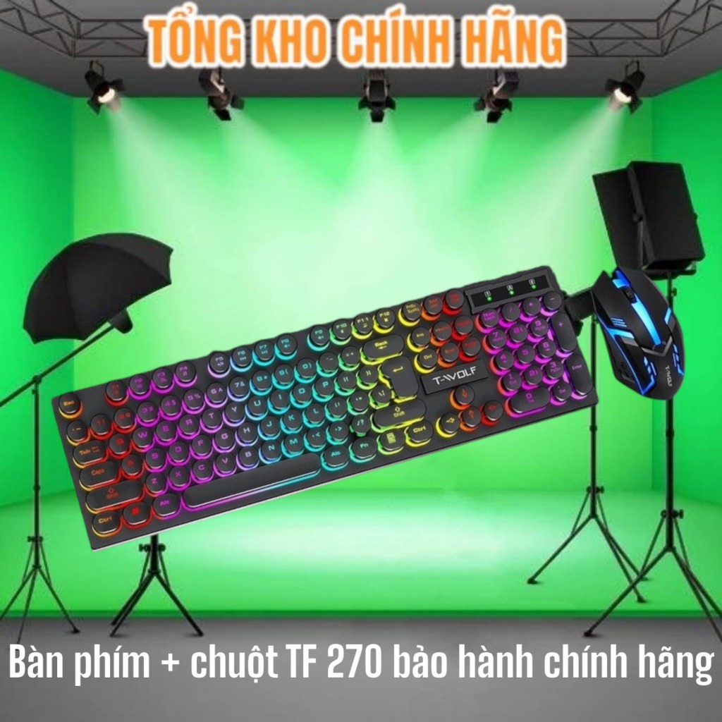Bàn phím + Chuột T-Wolf TF 270 Usb Led (màu đen) BẢO HÀNH 12 THÁNG | Shopee Việt Nam