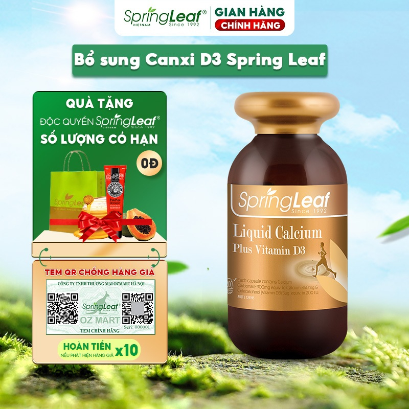 Bổ sung canxi vitamin D3 Liquid Calcium Plus Vitamin D3 Spring Leaf ...