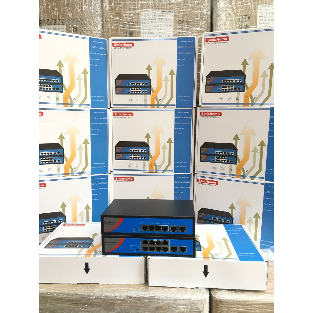 Switch POE cho camera IP chính hãng Sinic Home 4-8 cổng POE + 2 cổng Up ...