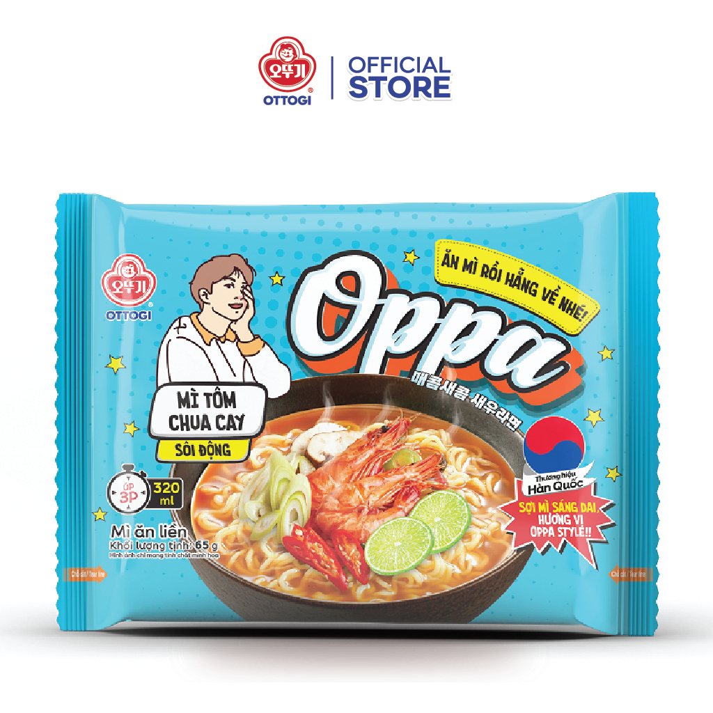 Combo 10 gói Oppa mì tôm chua cay ăn liền Otoki 65g | Shopee Việt Nam