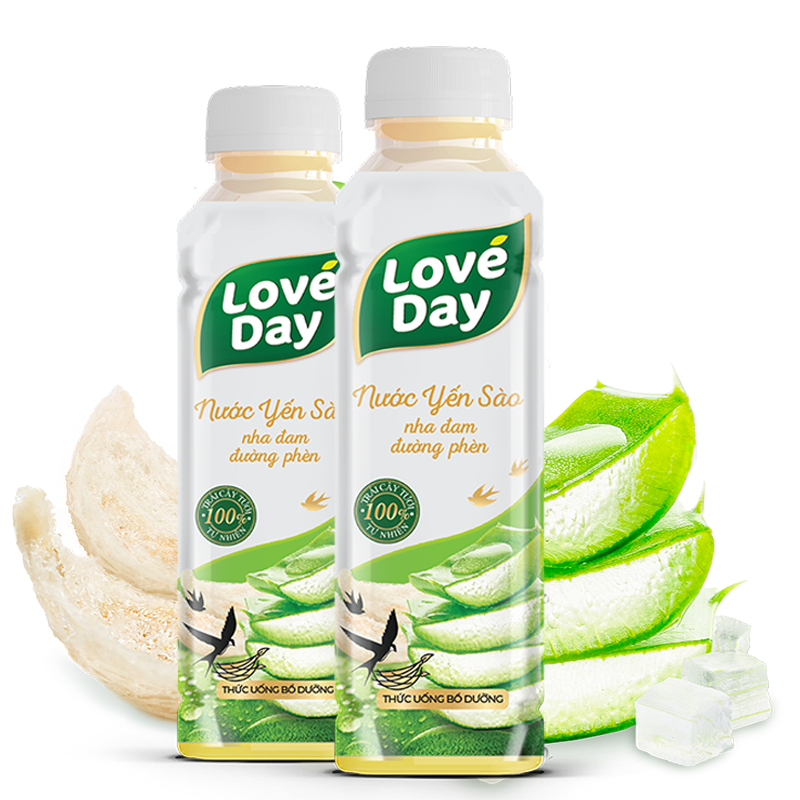 Nước Yến sào Nha đam Đường phèn Loveday - Lốc 6 chai 455ml | Shopee Việt Nam