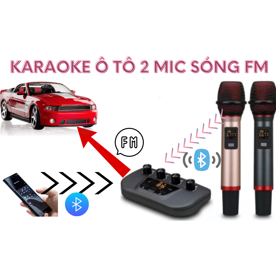 Mic Karaoke Ô Tô Bắt Sóng FM 2 Mic A8 | Shopee Việt Nam