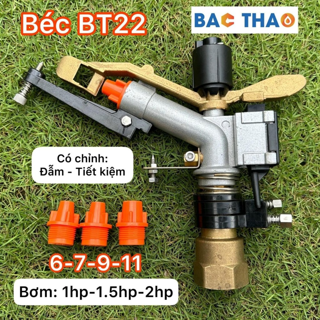 Béc tưới BT22 béc tưới phun mưa cánh đập bán kính 18m đi ống 34 chạy bơm 750w | Shopee Việt Nam