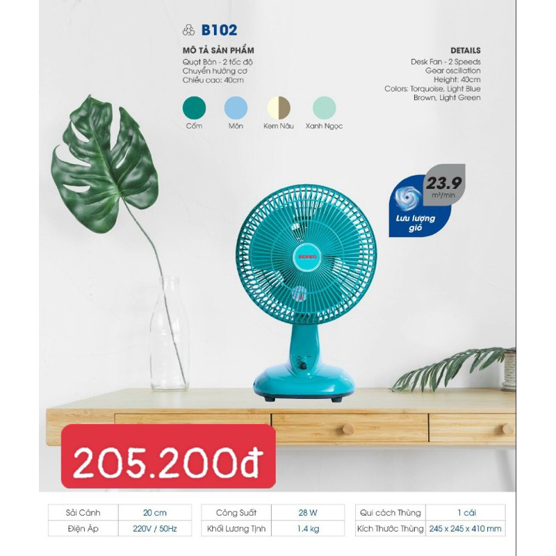 Quạt bàn mini senko b102 | Shopee Việt Nam