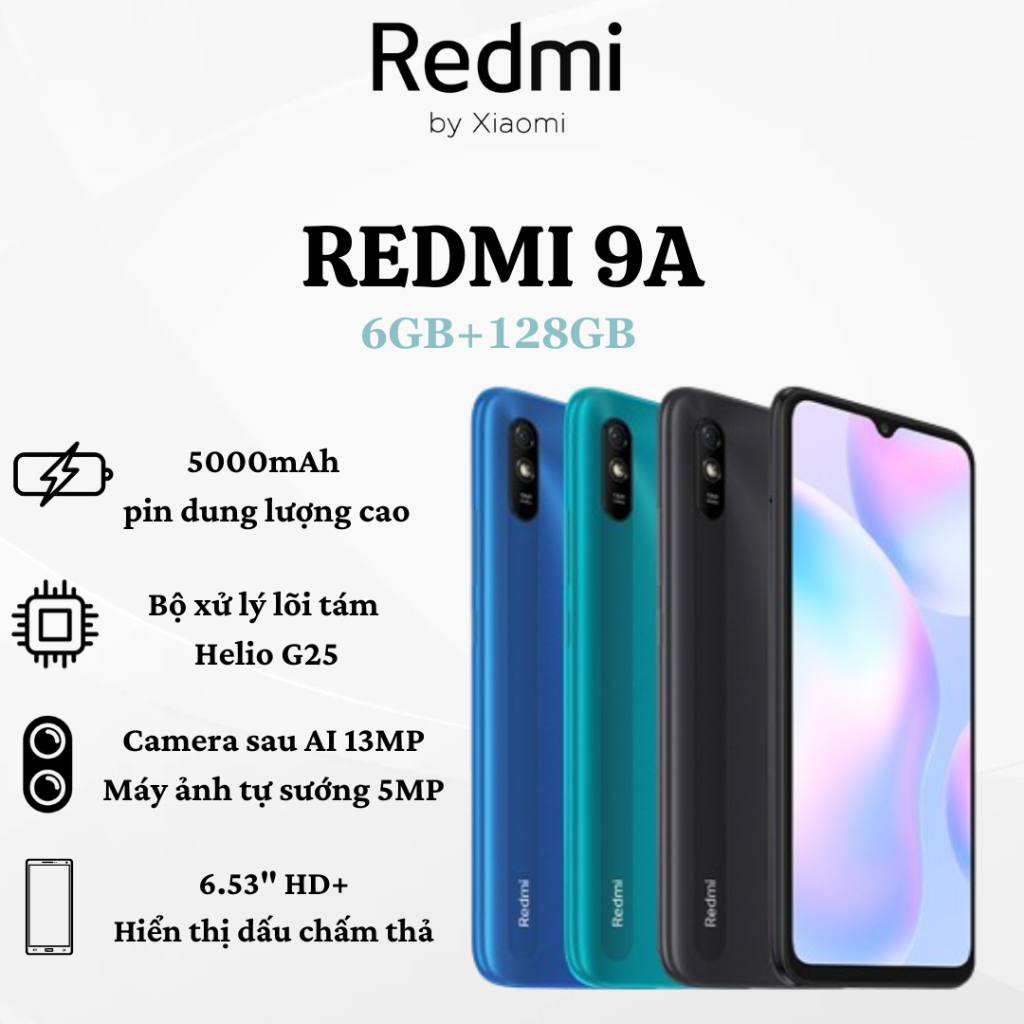 Redmi 9A 6GB+128GB 6.53" Màn hình lớn pin 5000mAh | Shopee Việt Nam