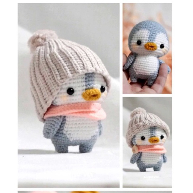 Móc khoá len, gấu bông len handmade Chim cánh cụt | Shopee Việt Nam