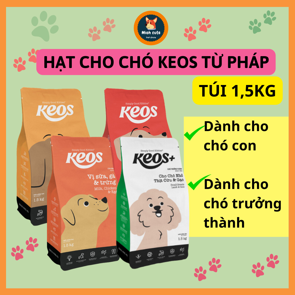 Hạt thức ăn Keos dành cho chó mọi lứa tuồi 1,5KG | Shopee Việt Nam