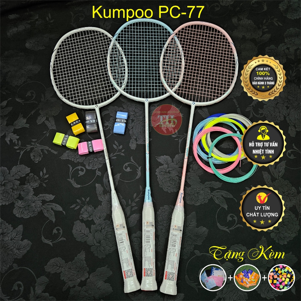 Vợt cầu lông KUMPOO PC-77 (căng cước sẵn + túi + quấn cán)[Siêu Sale] | Shopee Việt Nam