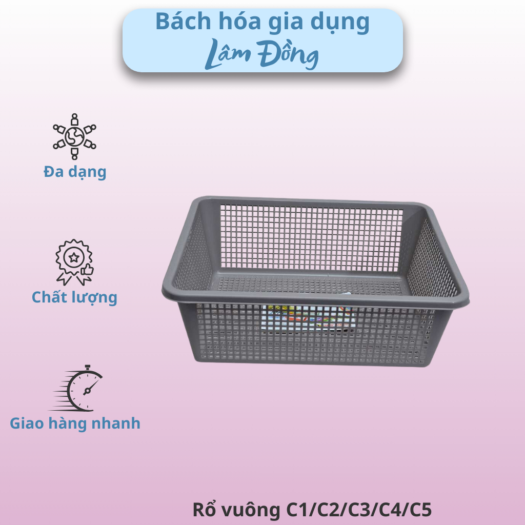 Rổ vuông Tân Lập Thành C1/ C2/ C3/ C4/ C5 | Shopee Việt Nam