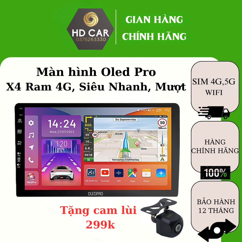Màn android cho ô tô Oled Pro X4 Premium Ram 4G/32G chip 7862 chia đôi ...