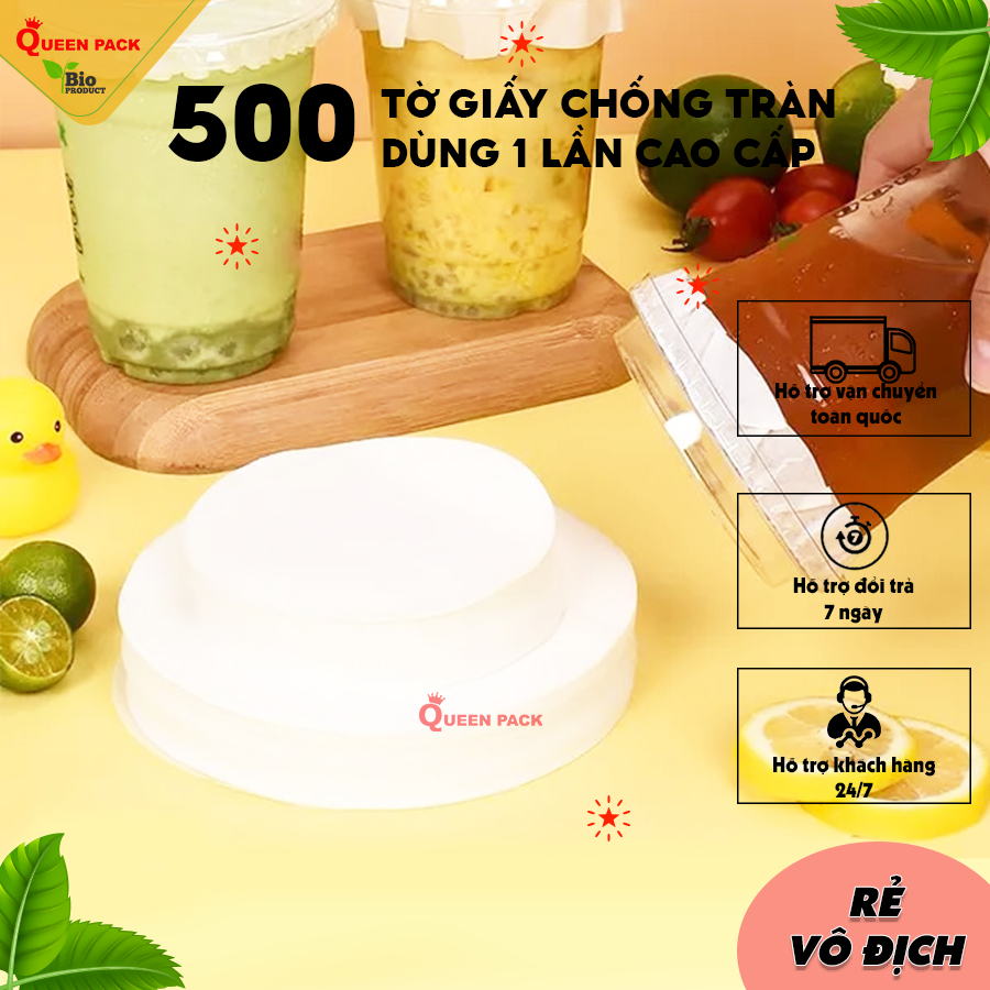 SET 500 Giấy Chống Tràn Size Đa Dạng Size Dùng cho Ly Giấy Ly Nhựa Có ...