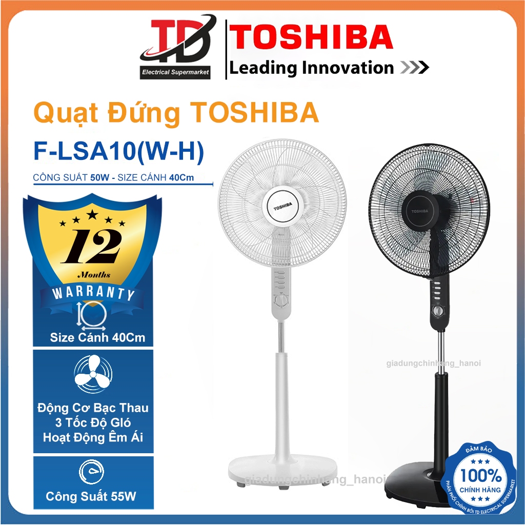 Quạt Đứng Toshiba 5 cánh F-LSA10(W-K)VN, 50W - 3 Mức Gió, Hàng Chính Hãng | Shopee Việt Nam
