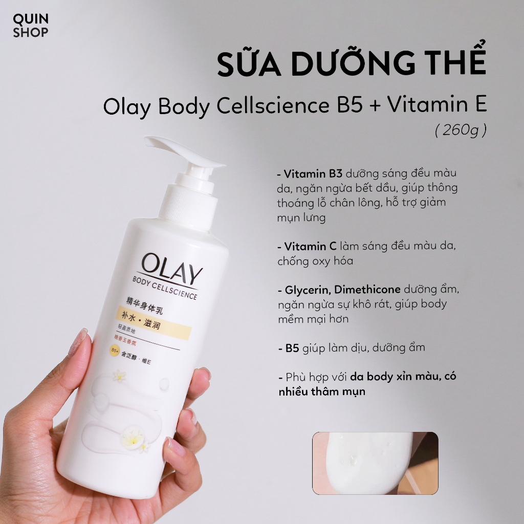 Dưỡng Thể Trắng Da, Chống Lão Hóa Olay Body Cellscience B5 + Vitamin E ...