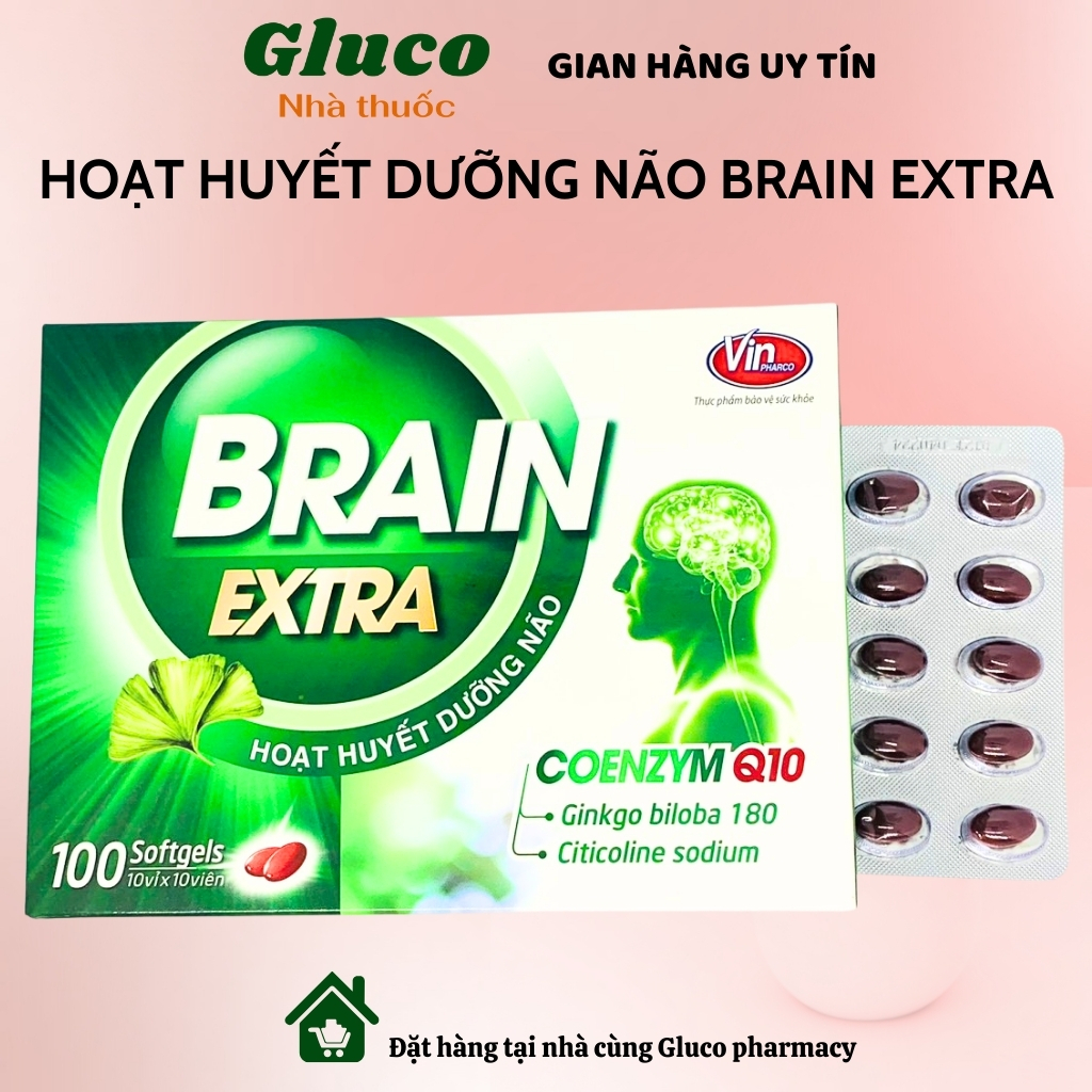 Brain extra - Hỗ trợ lưu thông tuần hoàn máu não (Hộp 100 viên ...