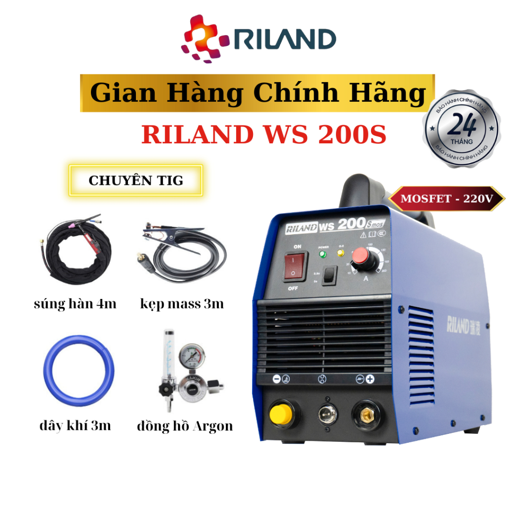 Máy Hàn RILAND WS 200S chính hãng, hàn vật liệu từ 0.5-4mm + Tặng kèm phụ kiện | Shopee Việt Nam