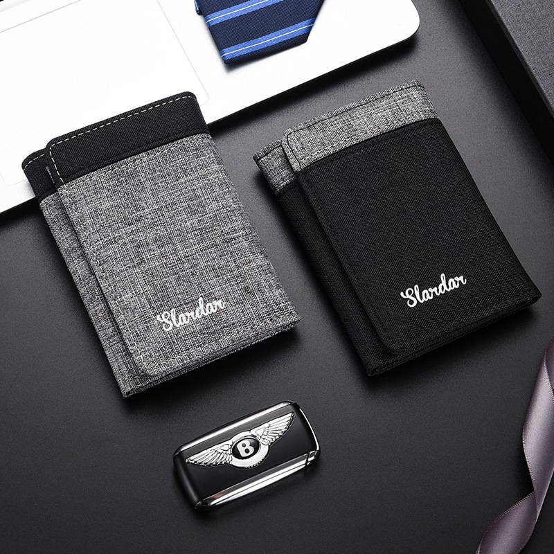 Ví Vải Nam Slardar Wallet Men Gập 3,Phối Màu Retro Thiết Kế Dáng Đứng ...