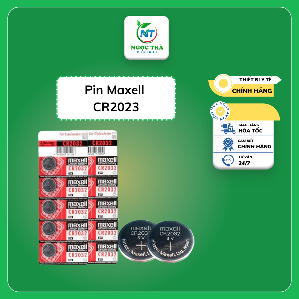 Pin Maxell (CR2032) Dùng cho Máy Đo Tiểu Đường, Nhiệt Kế, Cân Điện Tử ...
