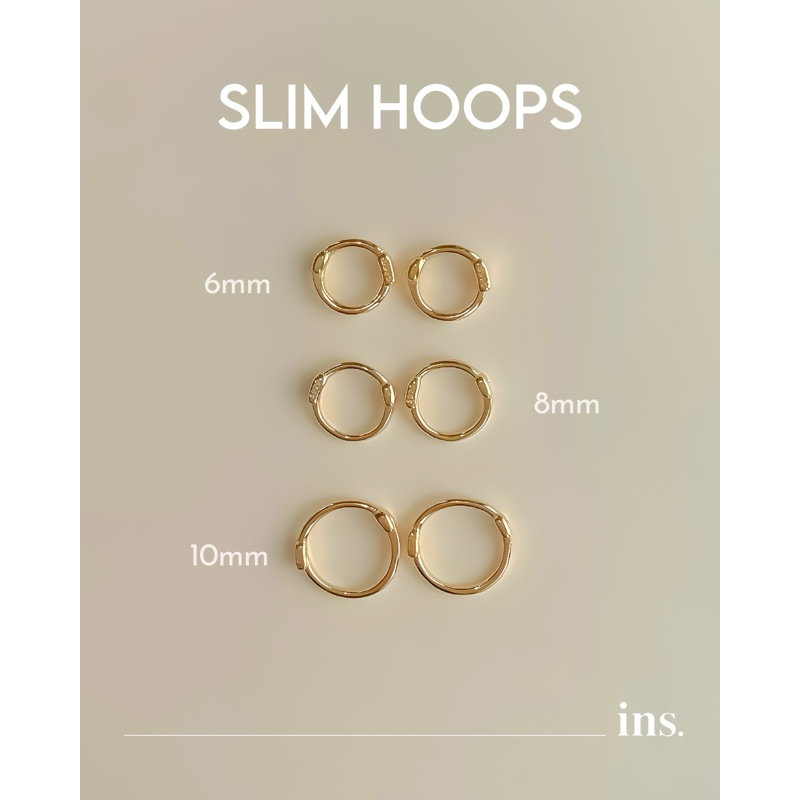 Khuyên tai bạc INS khoen tròn SLIM HOOP thiết kế mảnh / GIÁ 1 CHIẾC ...