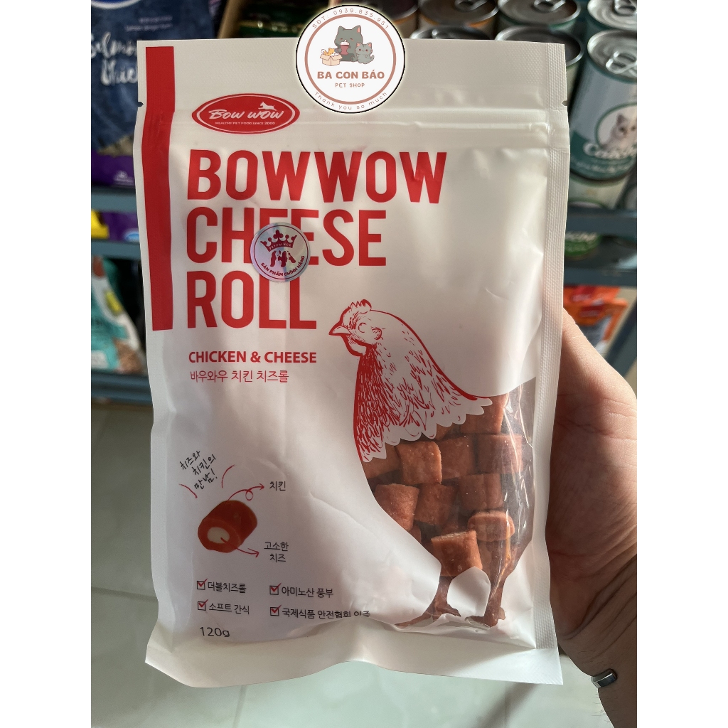 [Snack cho chó] Phô mai cuộn thịt gà Bowwow Cheese Roll | Shopee Việt Nam