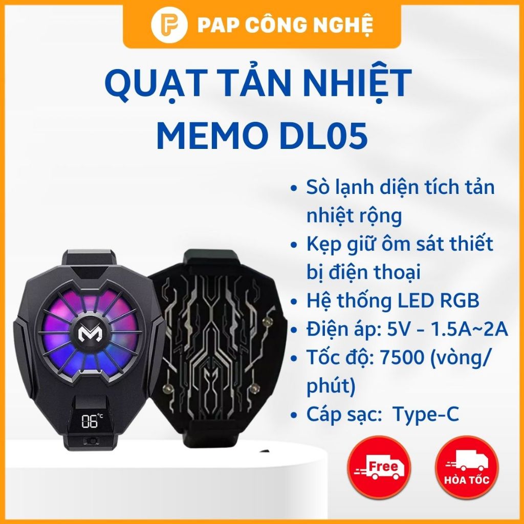 Quạt Tản Nhiệt Điện Thoại Sò Lạnh Memo Dl05 Dl10 Dl12 Dl16 Bh Lỗi 1