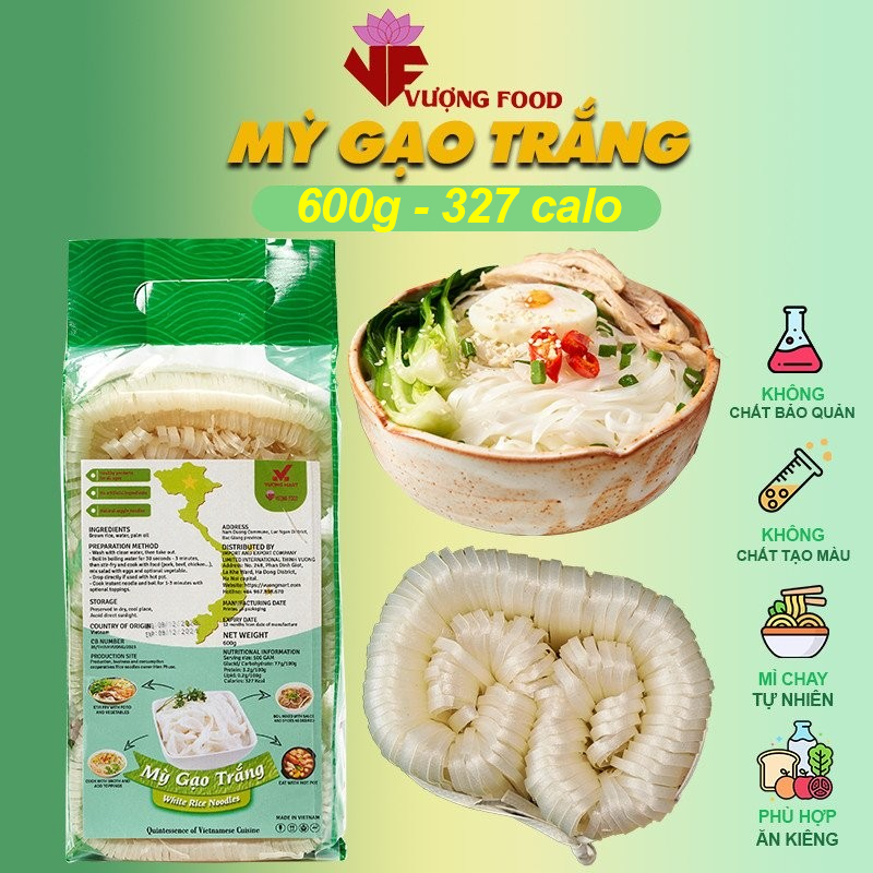 Mỳ Gạo Trắng Vượng Food đặc sản Bắc Giang - Việt Nam 600g- 1kg | Shopee Việt Nam