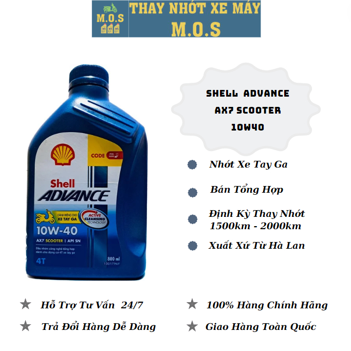 Nhớt shell ax7 dành cho Tay Ga 10w40 | Shopee Việt Nam