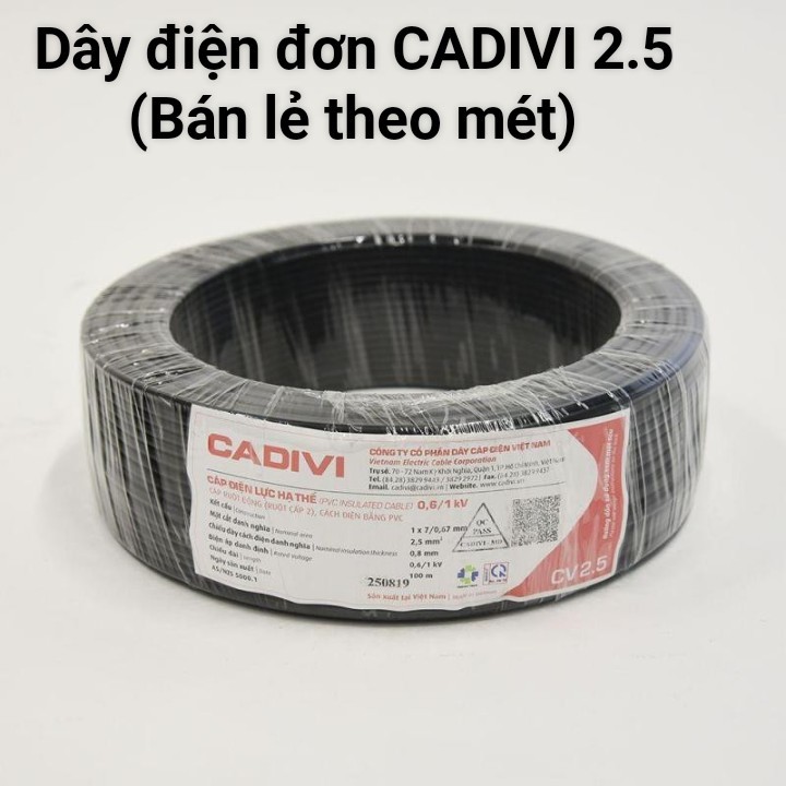LẺ 20m - 30m - 50m. Dây điện đơn CADIVI CV2.5 - HÀNG CHÍNH HÃNG - GIÁ TỐT | Shopee Việt Nam