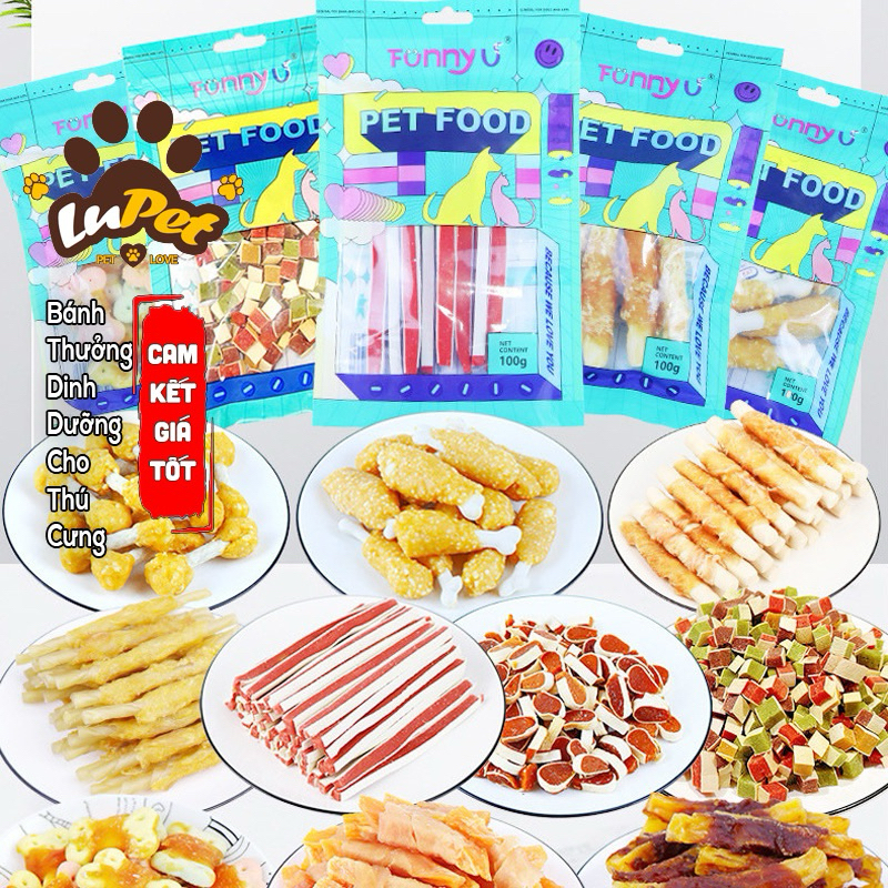 Bánh Thưởng Cho Chó ,Đồ Ăn Vặt,Snack Cho Chó Mèo Gói 100gr | Shopee ...