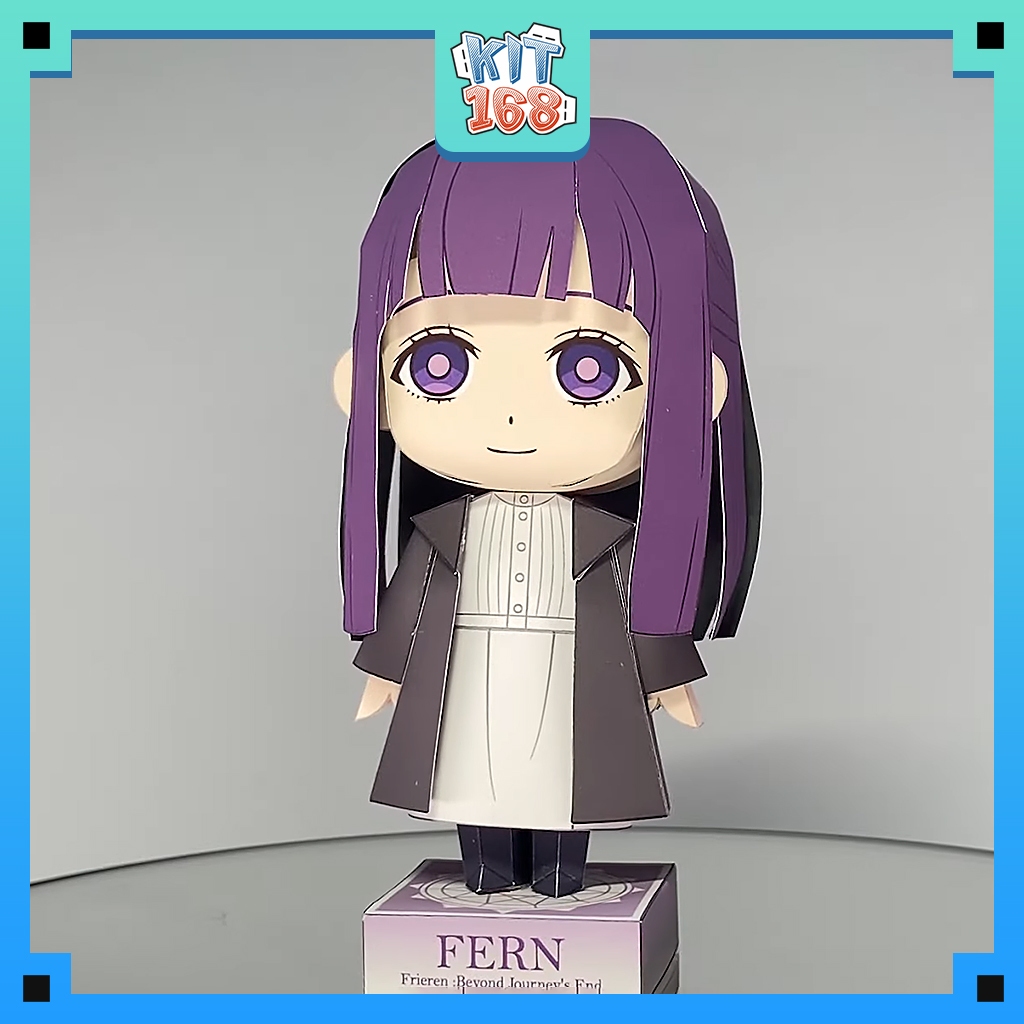 Mô hình giấy Anime Game Chibi Fern - Frieren + kit hộp trang trí ...