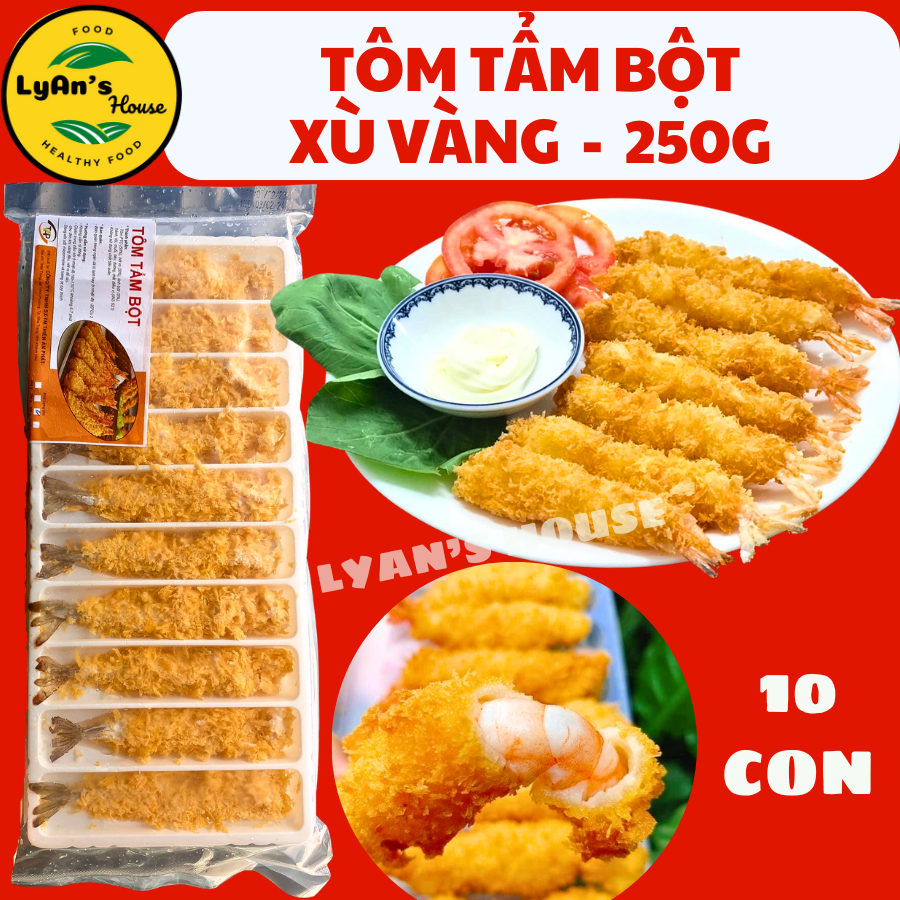10 Con Tôm Tẩm Bột Chiên Xù Vàng kiểu Nhật 250g làm tiệc ăn vặt ngon An ...