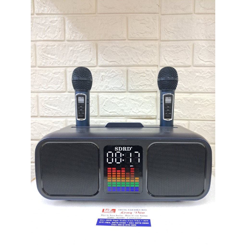 Loa karaoke mini SDRD SD-318, kèm 2 mic không dây | Shopee Việt Nam