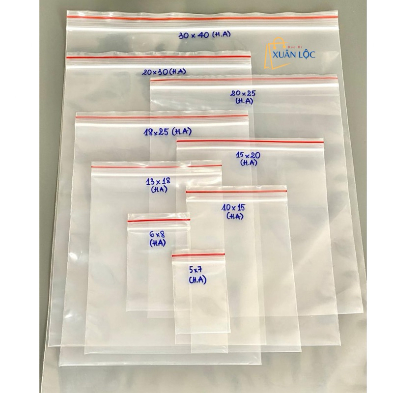 Túi zip chỉ đỏ loại tốt, dày dặn, chắc chắn (có đủ size) | Shopee Việt Nam