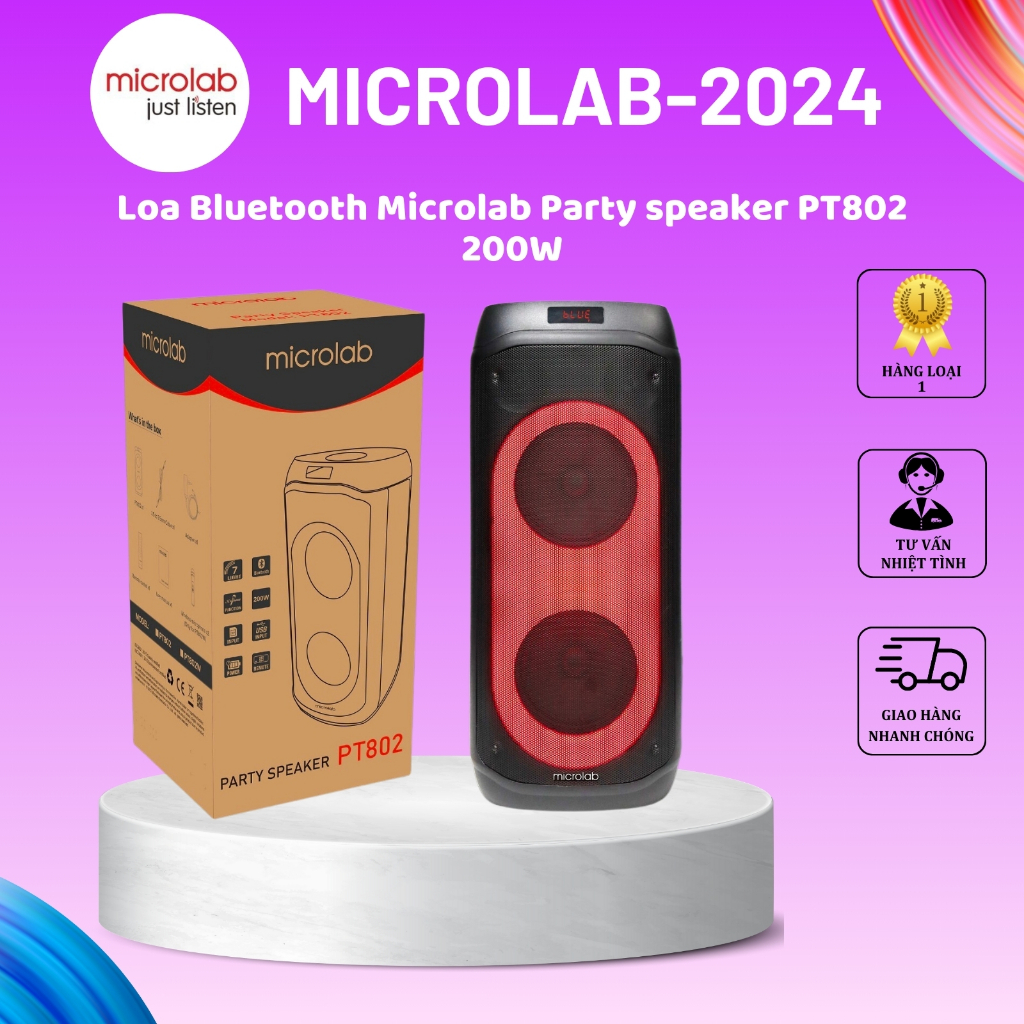 Loa Bluetooth Microlab Party speaker PT802 200W - Hàng Chính Hãng | Shopee Việt Nam