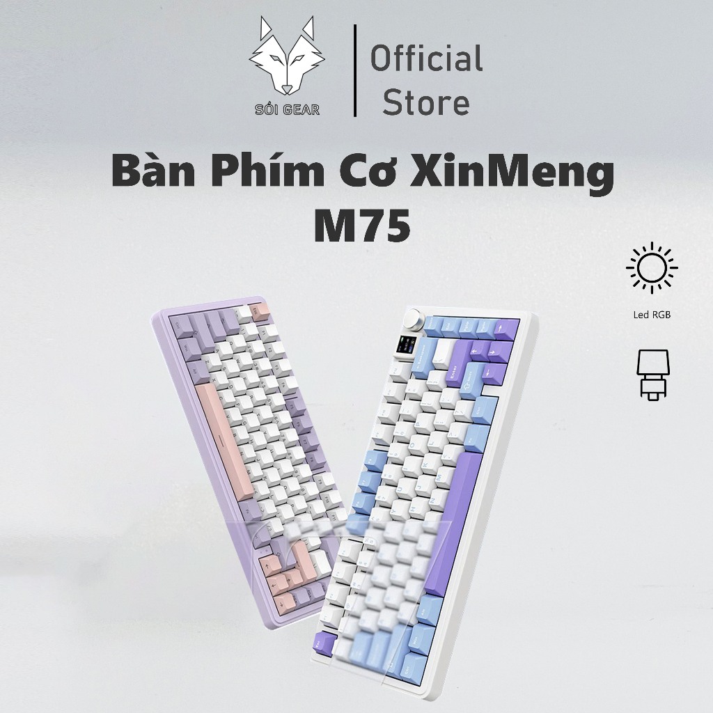[HỎA TỐC HN - HCM] Bàn phím cơ Xinmeng M75 | Case nhựa | Led RGB | Không dây 3 Modes | Hotswap ...