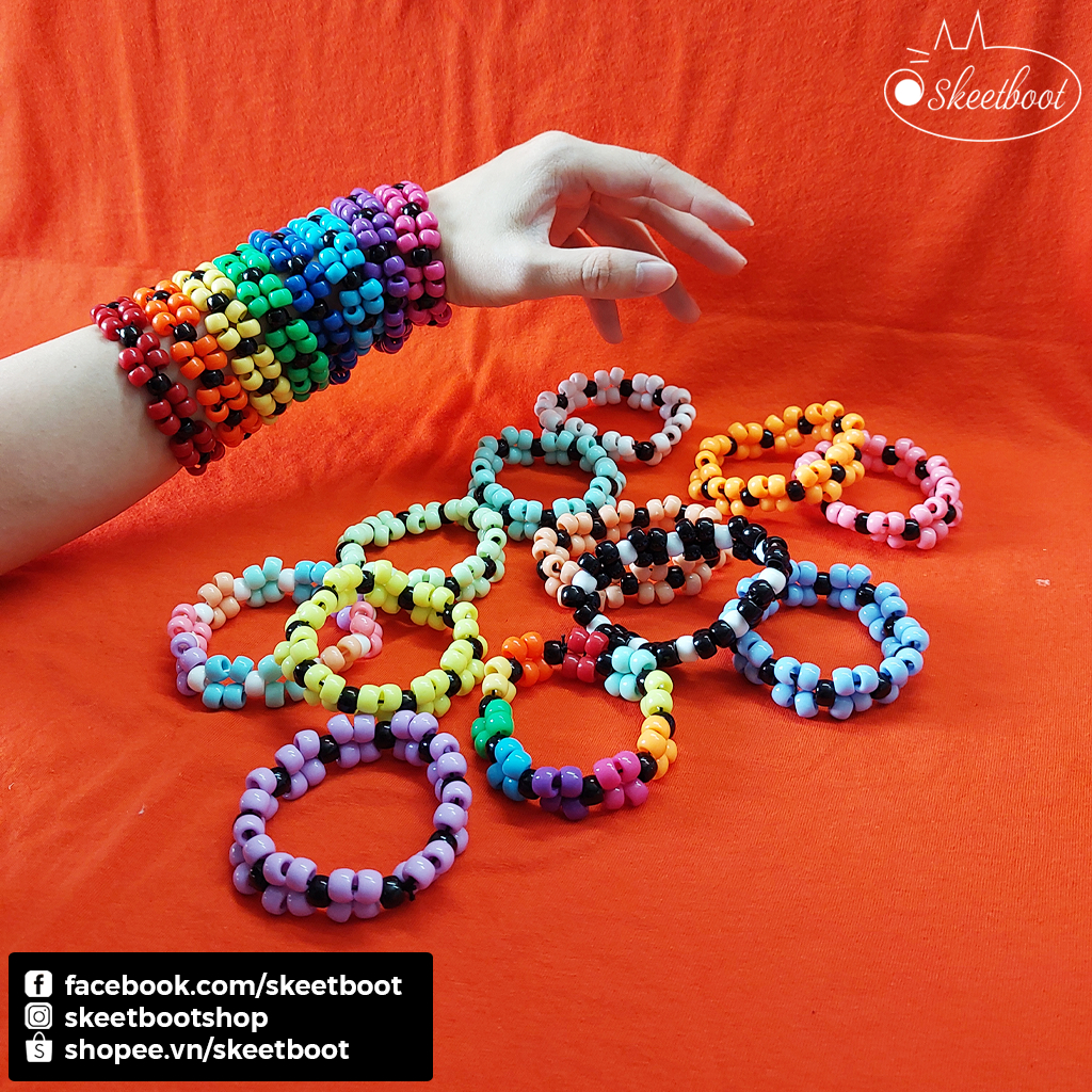 Kandi cuff nhiều màu đơn giản 18cm - vòng tay kandi - phụ kiện rave cho ...