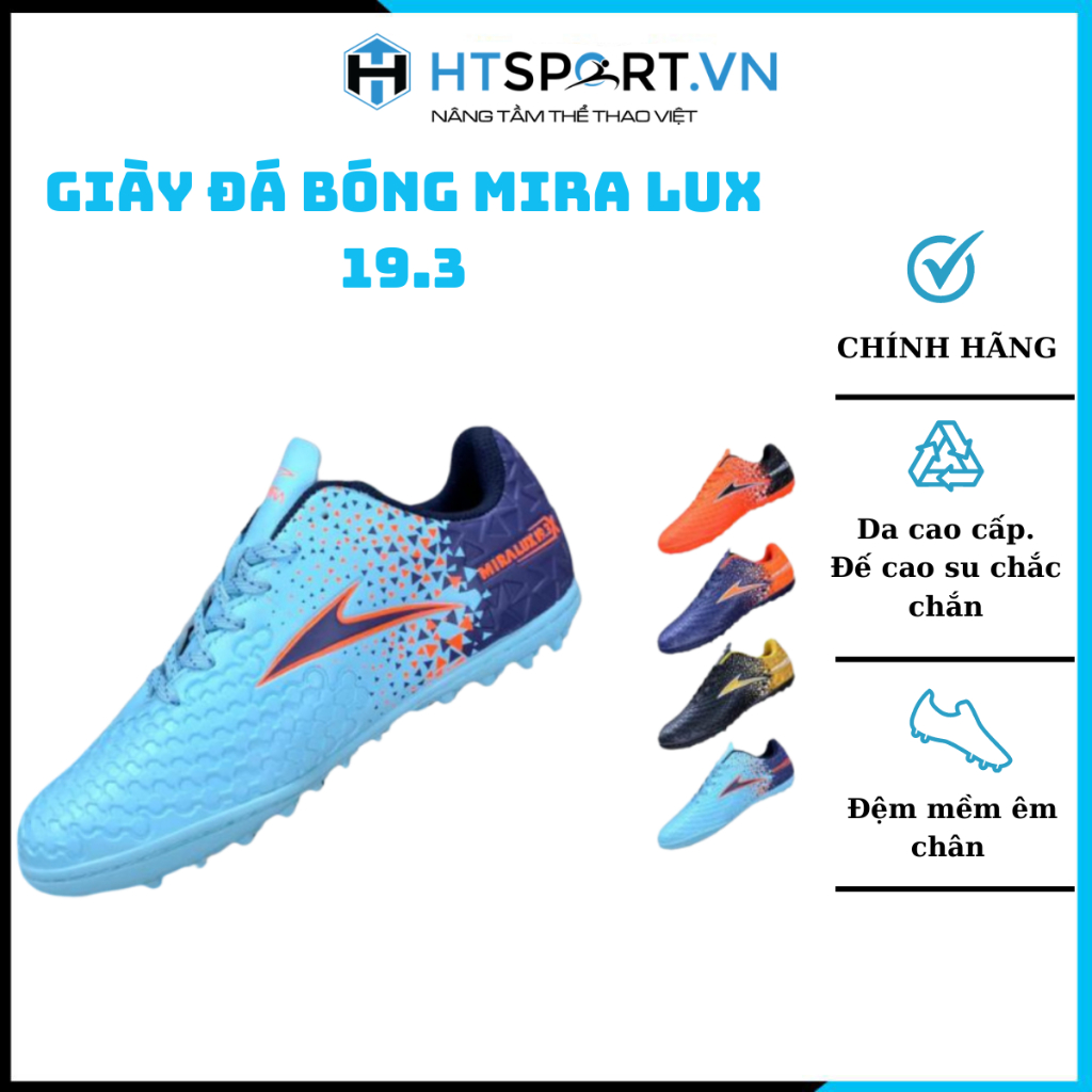 Giày đá banh, giày Mira Lux 19.3 đá bóng chính hãng sân cỏ nhân tạo Full Box | Shopee Việt Nam