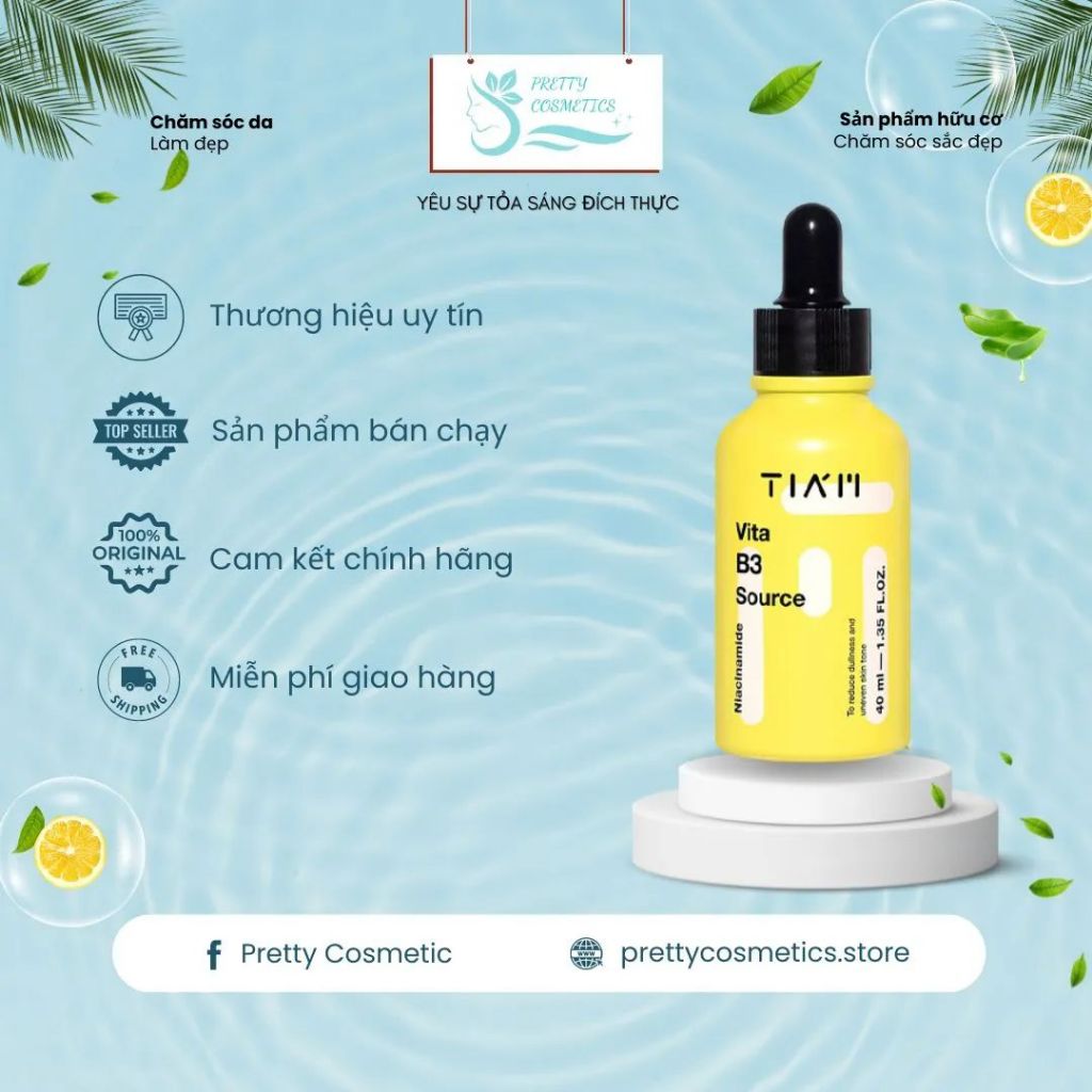 Serum Tiam Vita B3 Source Niacinamide 10% (Serum Tiam Vàng) Làm Trắng, Mờ Thâm Căng Mọng Da 40ml ...