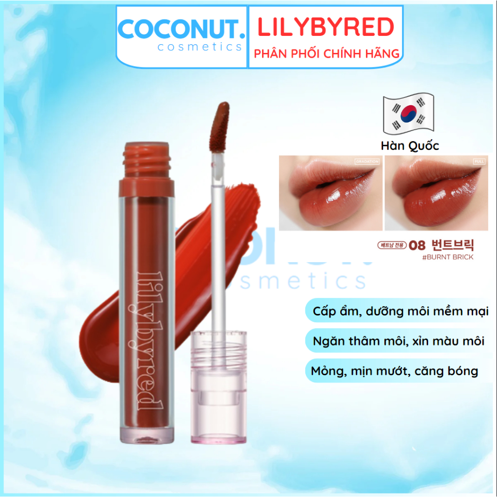 Son kem bóng Lily Byred Tint Glassy Layer Fixing Tint màu 08 Burnt ...