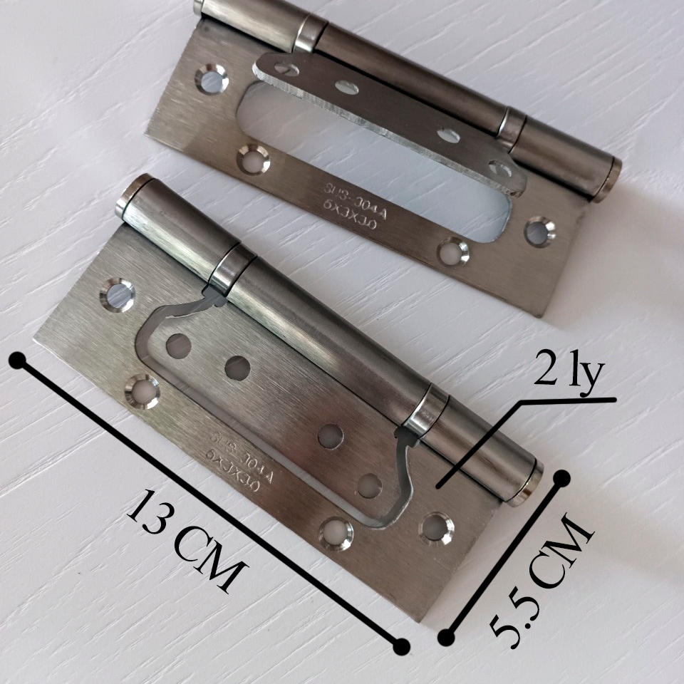 Bản lề Cửa Âm Dương Inox 304, Dài 13Cm, Thép Không Ghỉ Cao Cấp, sử dụng cho mọi loại cửa nhôm ...