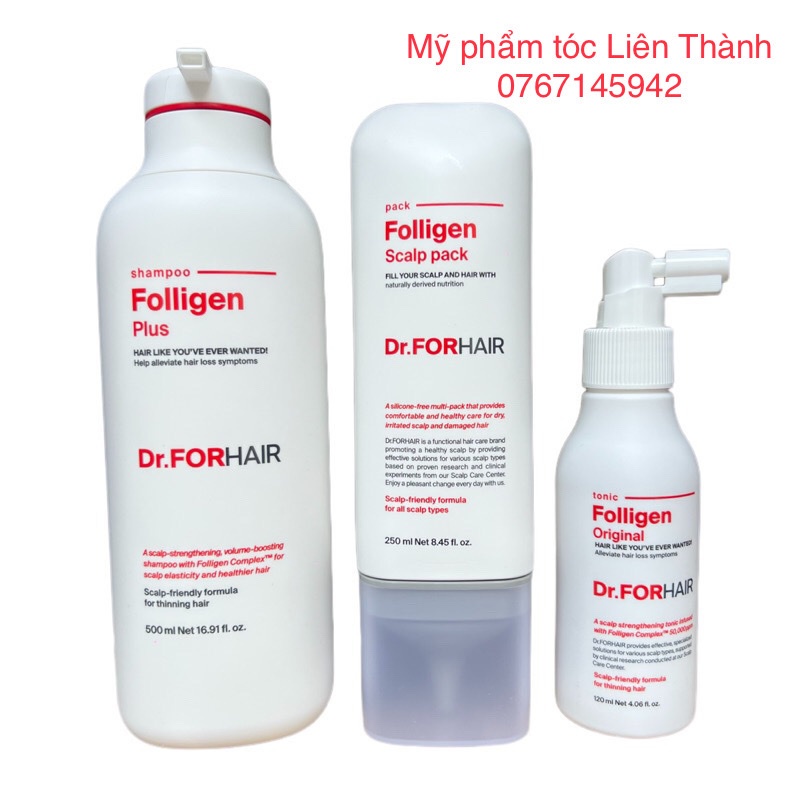 Gội xả dưỡng & xịt hỗ trợ mọc tóc, giảm dầu Dr.FORHAIR Folligen Plus ...
